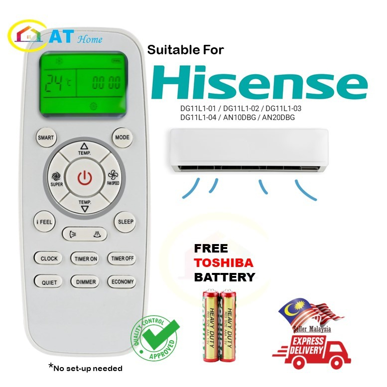 Hisense Air Cond Aircond Air Conditioner Remote Control replacement for ...