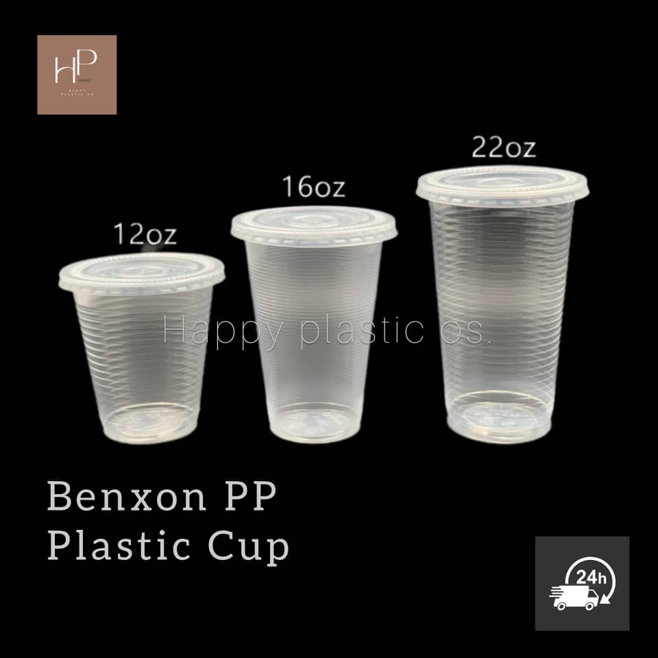 Cawan Plastik Minuman 100Pcs/Pkt Benxon 16oz Disposable Clear Plastic ...