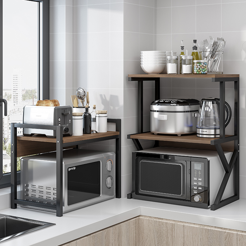 Kitchen Microwave Rack Oven Kitchen Organizer Single/Double Layer Oven ...