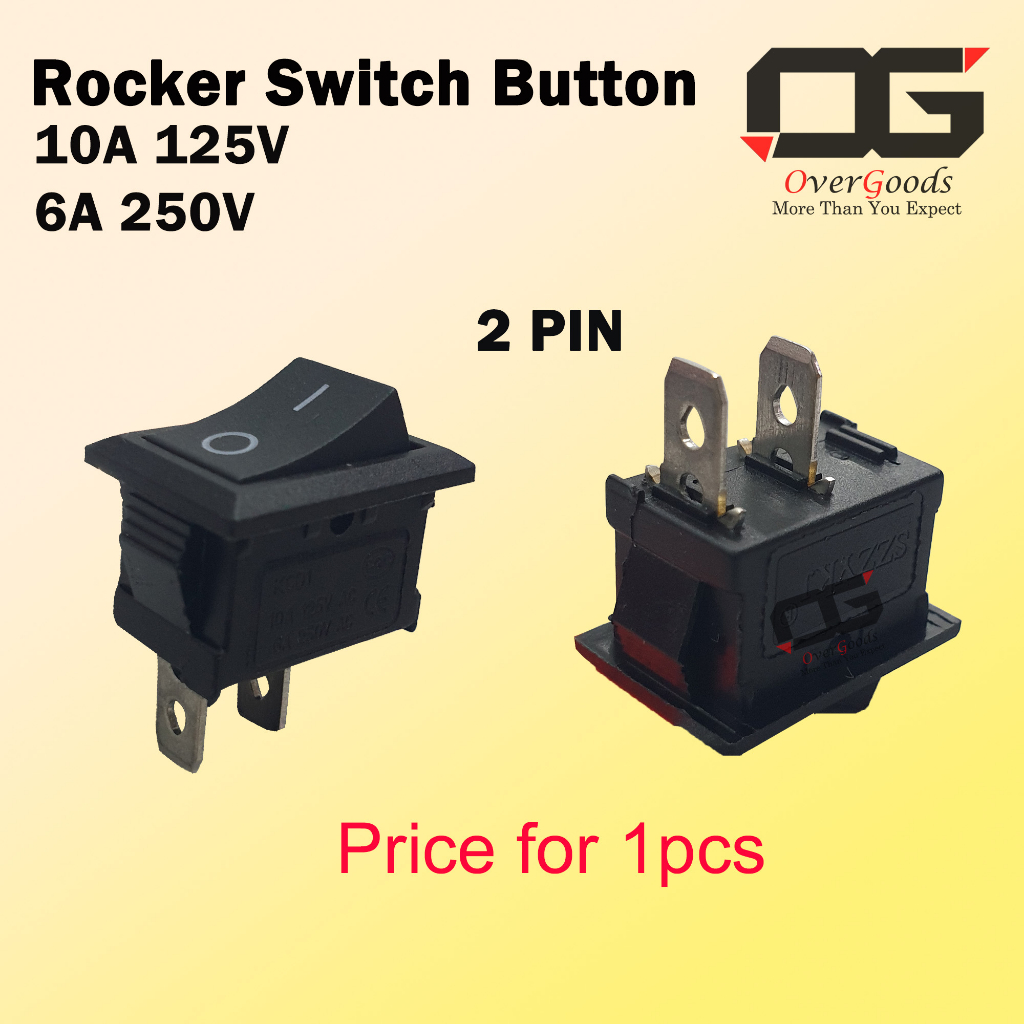 Rocker Switch KCD1 Rocker Switch Button On/Off 2 Pin 2 Way Toggle ...