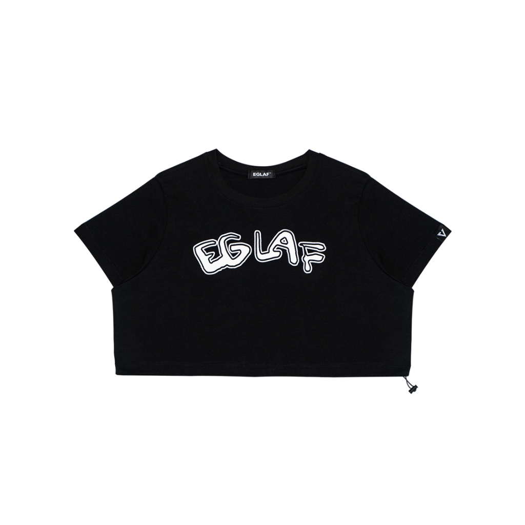 EGLAF Front Logo Love Crop Top - Black | Shopee Malaysia