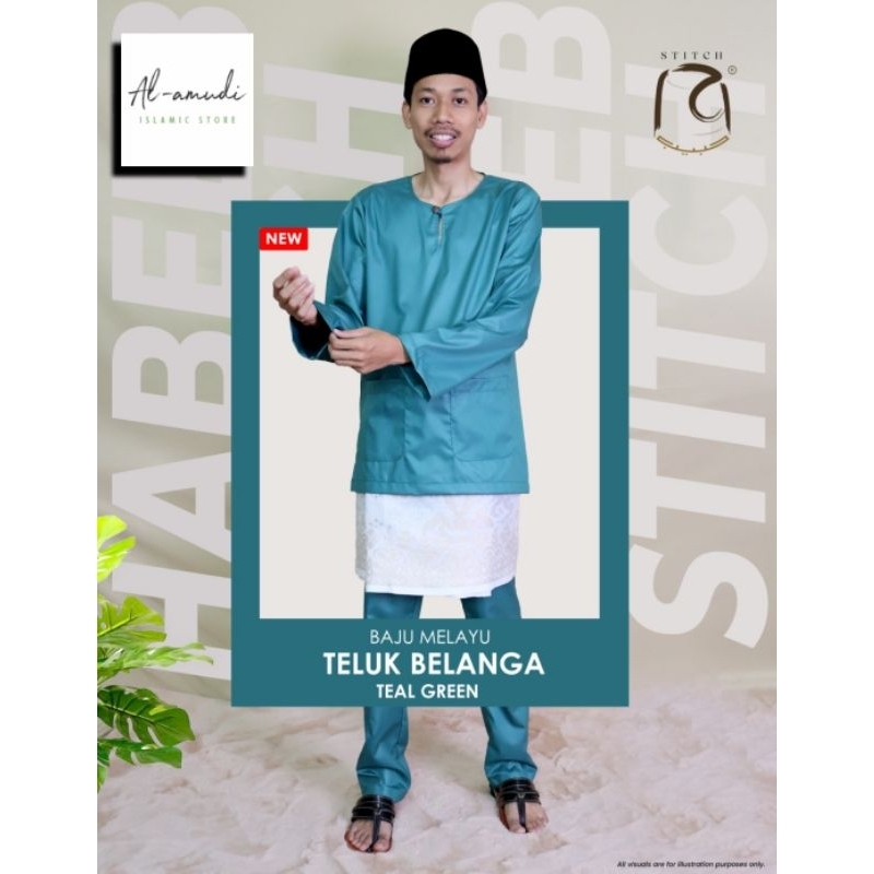 Baju Melayu Teluk Belanga Teal Green | Habeeb Stitch | | Shopee Malaysia