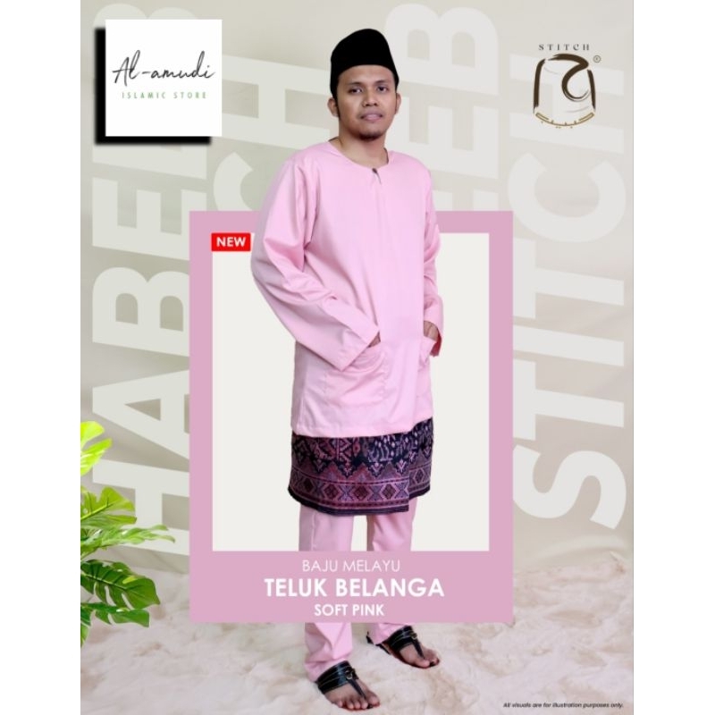 Baju Melayu Teluk Belanga Soft Pink | Habeeb Stitch | | Shopee Malaysia