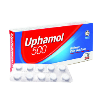 Uphamol Fever & Headache 500 (10s) Paracetamol 500mg | Shopee Malaysia
