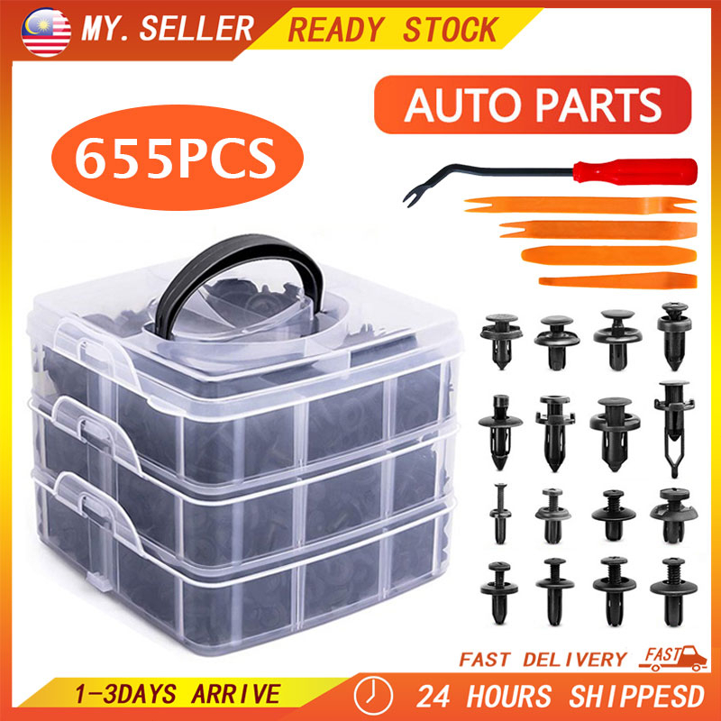 655pcs Car Retainer Clip Bumper Car Rivet Fastener Trim Push Pin ...