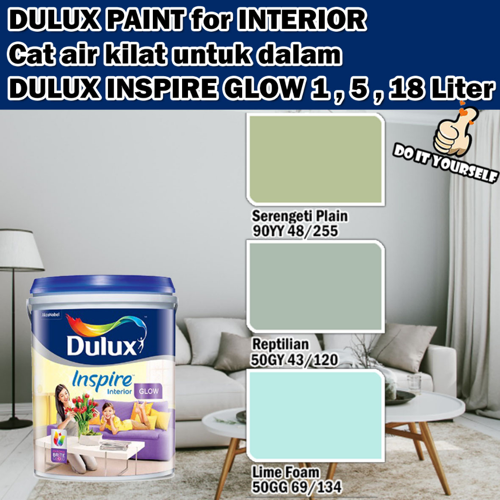 ICI DULUX INSPIRE INTERIOR GLOW 1 Liter Serengeti Plain / Reptilian ...