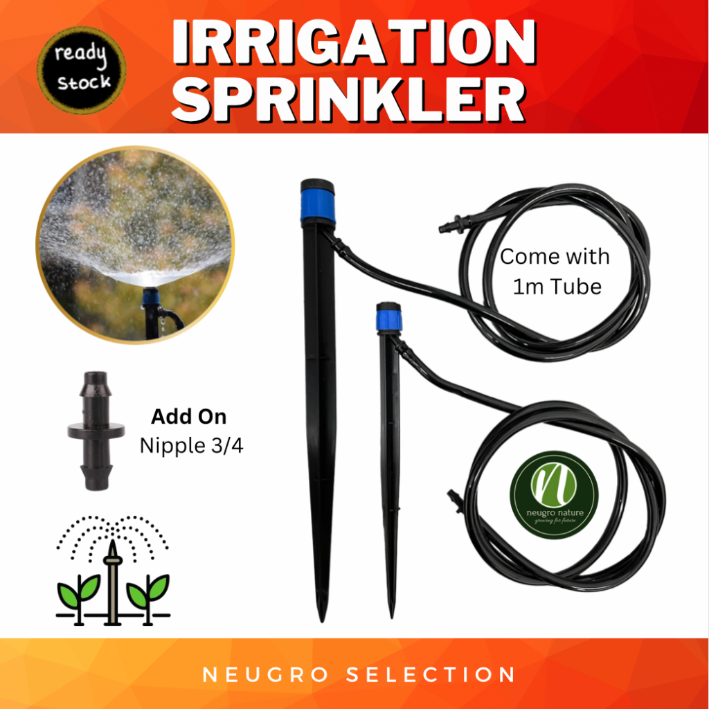 Neugro Irrigation Dripper Sprinkler 360°(26cm/18cm) + 1 Meter Tube with ...