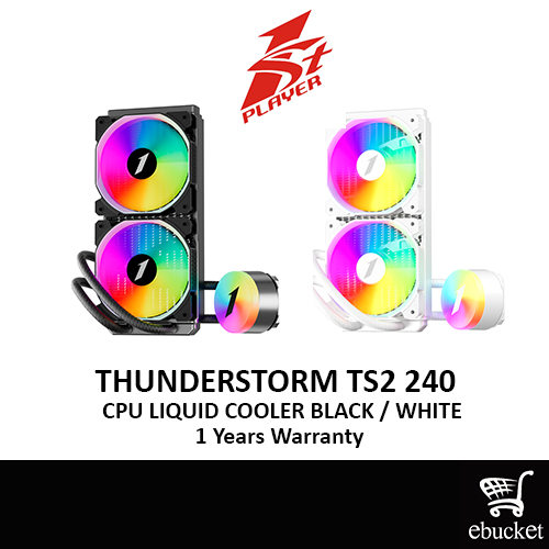 1ST PLAYER THUNDERSTORM TS2 240 CPU LIQUID COOLER BLACK / WHITE AIO ...