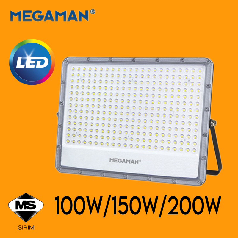 MEGAMAN LED 100W/150W/200W FLOOD LIGHT SUPER BRIGHT IP65 | Shopee Malaysia