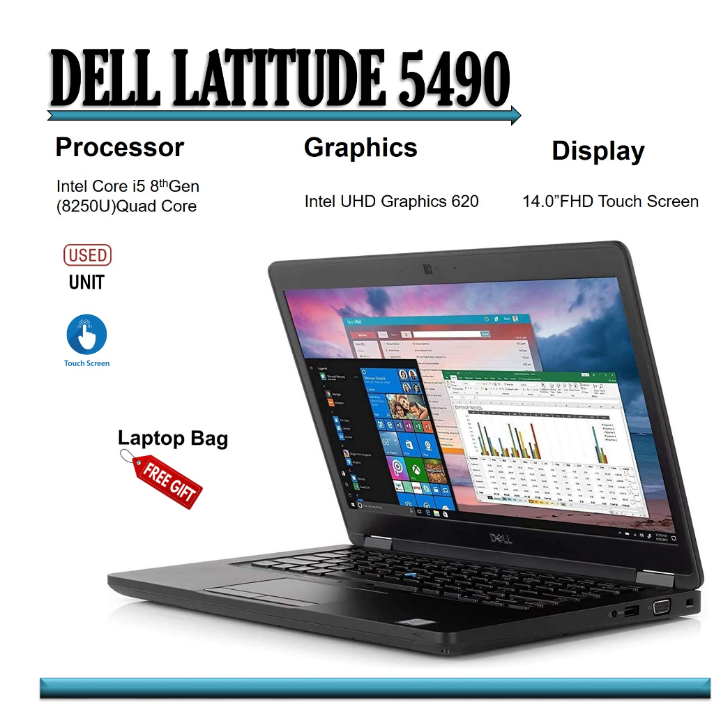 Dell Latitude 5490 14" FHD TOUCH SCREEN, intel Core i5 8250U( 8TH GEN ...