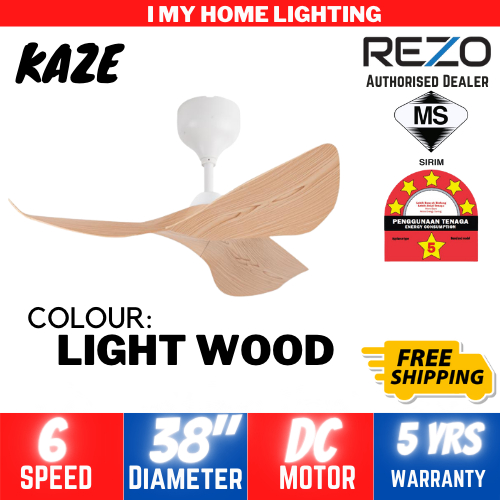 REZO KAZE Ceiling Fan 52" 38" DC Motor 3 blade remote kipas angin ...