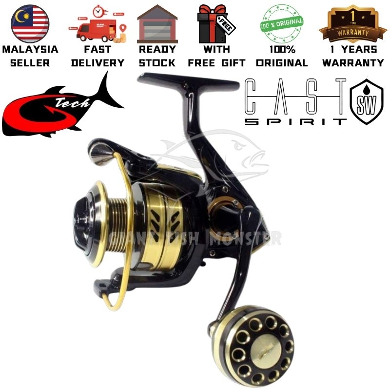 GTECH CAST SPIRIT SW SPINNING REEL WITH FREE GIFT & 1 YEAR WARRANTY ...