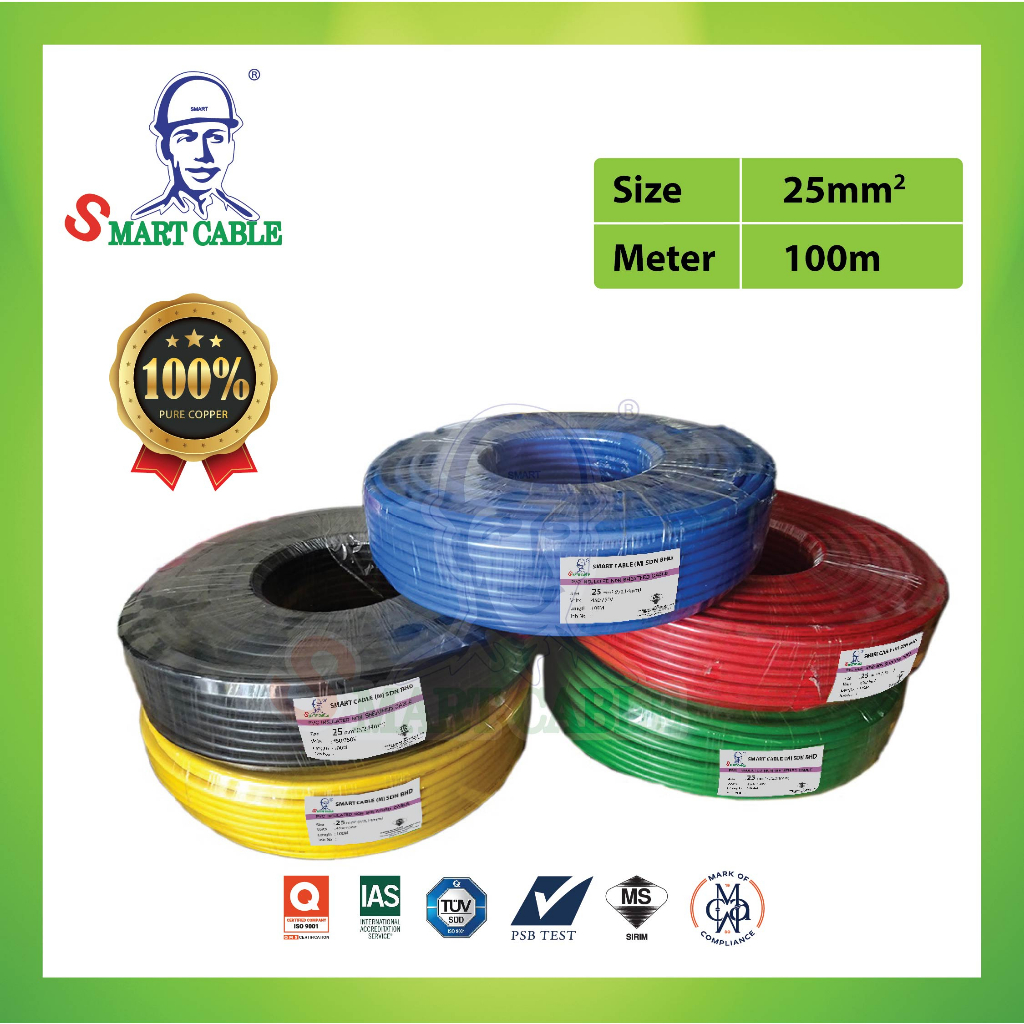 Ready Stock SMART PVC Insulated Cable 25mm ( Auto Control Cable / Made ...