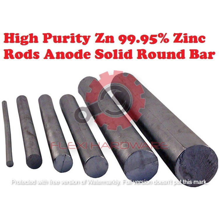 20mm - 50mm x 300mm L High Purity Zn 99.95% Zinc Rods Anode ...