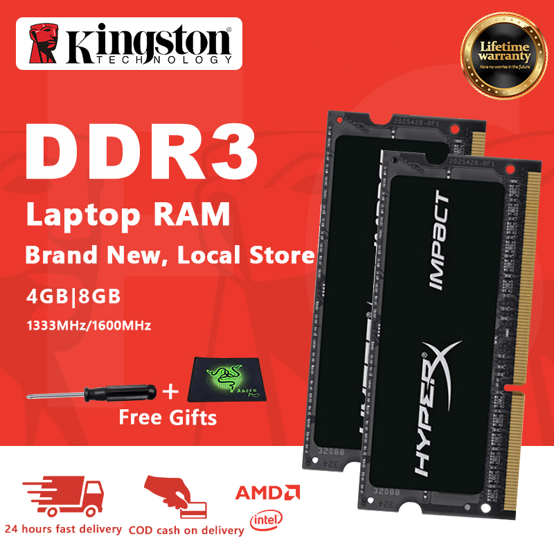[Local 24H]Kingston HyperX Impact Laptop Ram DDR3/DDR3L SO-DIMM 8GB 4GB 1600Mhz 1333MHz 1.35V 1 ...