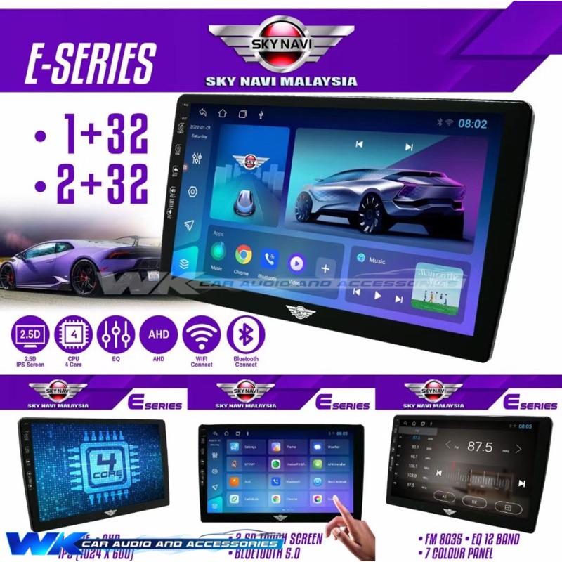 SKY NAVI E SERIES 1GB RAM+32GB ROM TS7 ANDROID PLAYER 9”/10.1” 100% ...