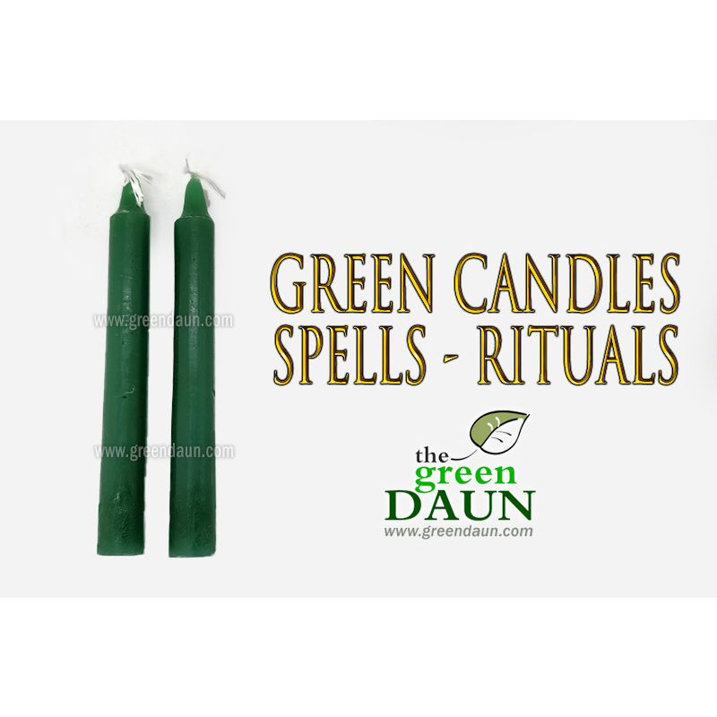 Green Candle for Ritual Spell Two 2 Mini 4" Candles Money Prosperity ...