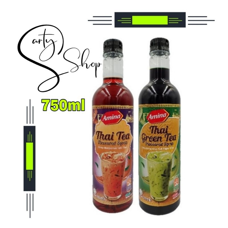 AMINA Thai Tea / Thai Green Tea Syrup 750ml | Shopee Malaysia