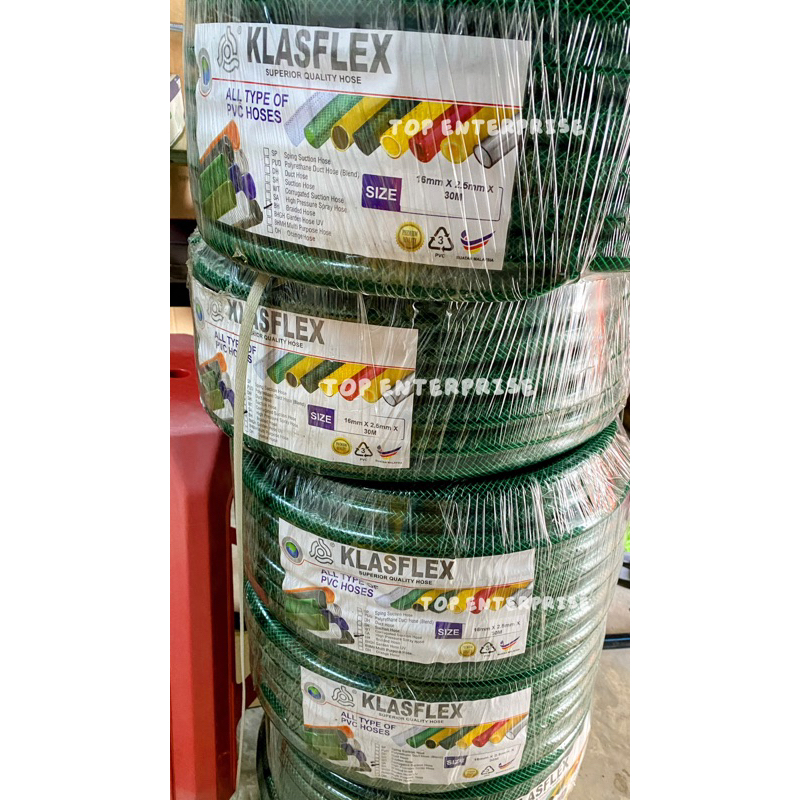 KLASFLEX 16mm x2.5mm x10m PVC Braided Rubber Garden Hose /Hos Getah ...
