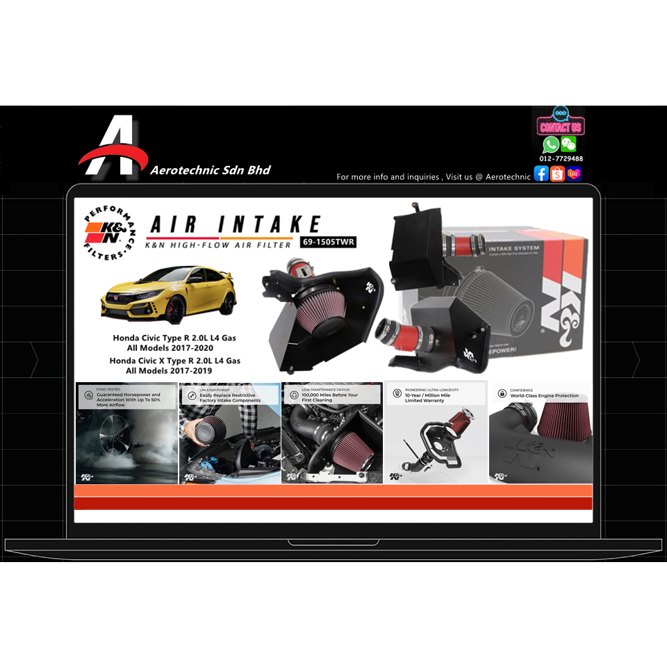 [Ready Stock] K&N USA High Performance Cold Air Intake Kit Honda Civic ...