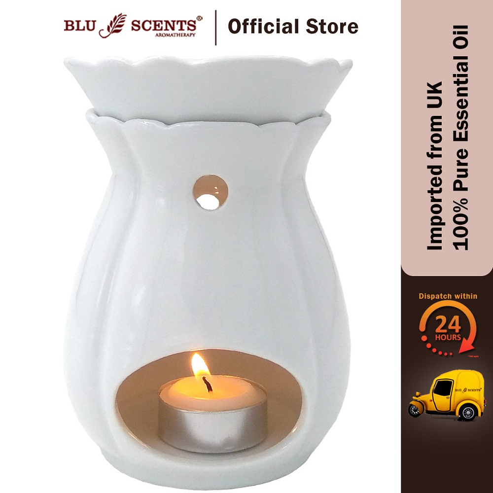 Blu Scents Ceramic White Tulip Burner Lead Safe - Candle Burner and ...