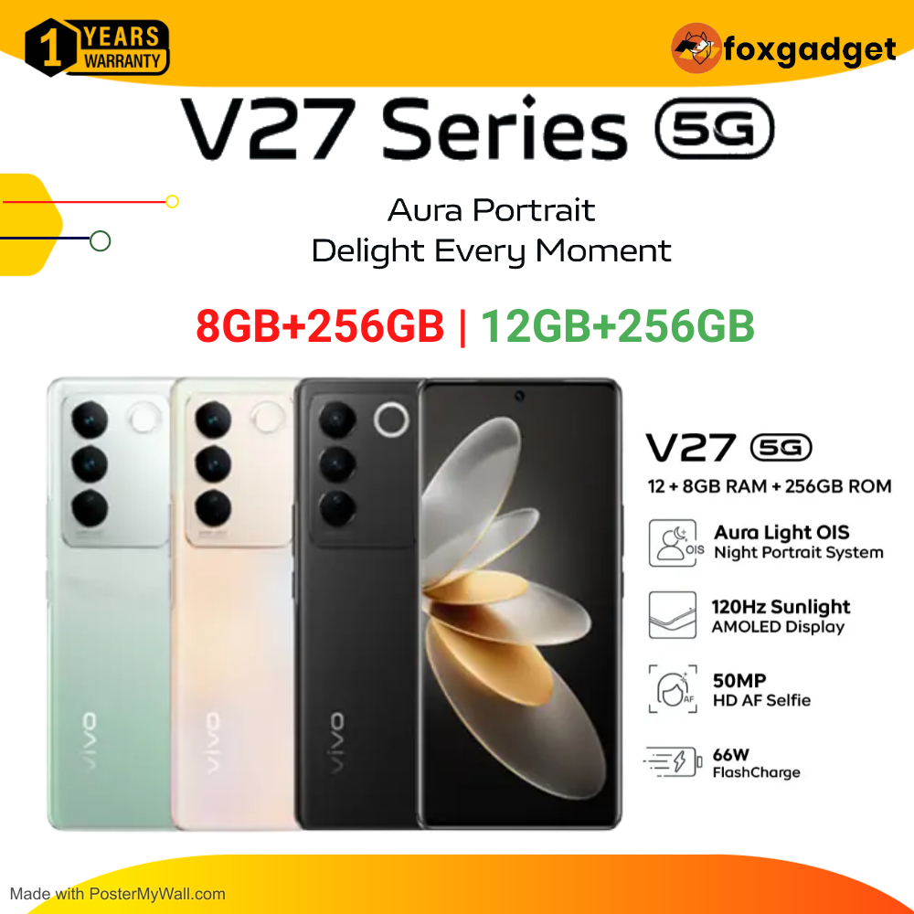 Vivo V27 5G [ 12GB+256GB ] |Vivo V27E 4G [ 8GB+256GB ] | 6.62" 120Hz ...