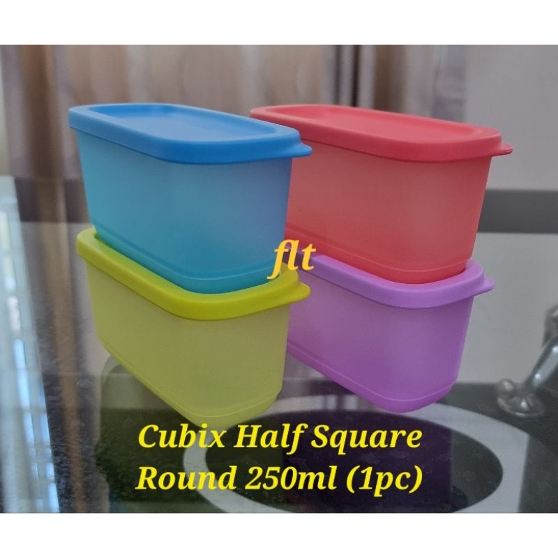 Tupperware Cubix Mini Rectangular / Cubix Half Square Round 250ml (1pc ...