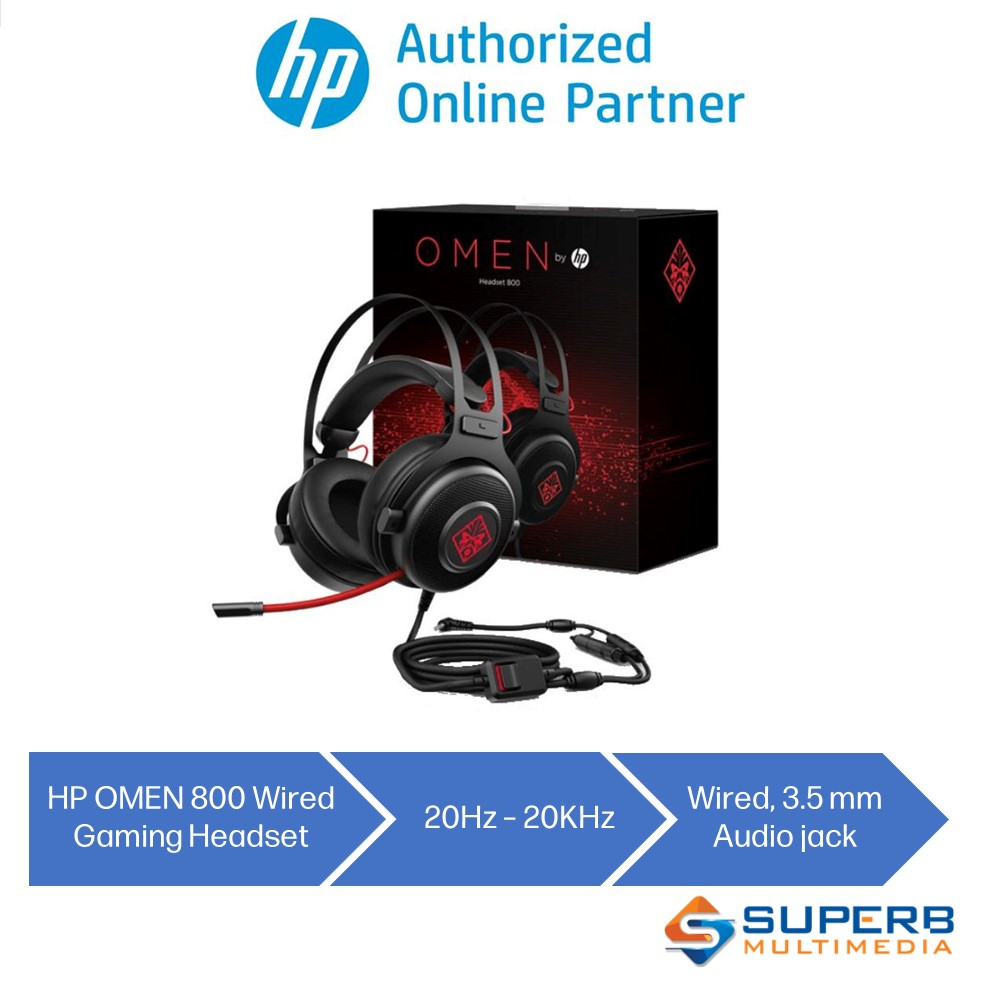 HP OMEN 800 Wired Gaming Headset [1KF76AA] | Shopee Malaysia