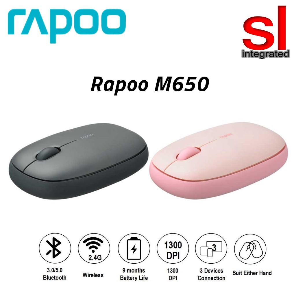 Rapoo M650 Multi-Mode Wireless Bluetooth 3.0/ 5.0/ wireless 2.4GHz ...