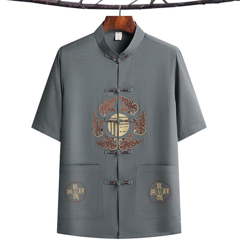 daidai (Ready Stock) CNY Men Man Cheongsam Short Sleeve Shirts ...