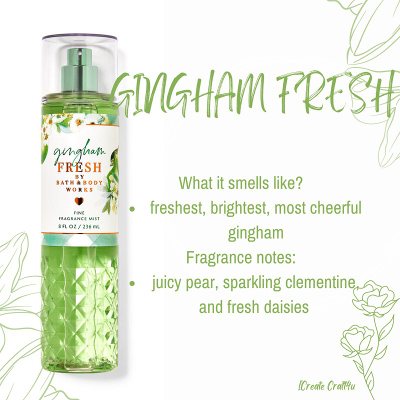 GINGHAM FRESH BODYMIST ORIGINAL BATH AND BODY WORKS (repack 10ml ...