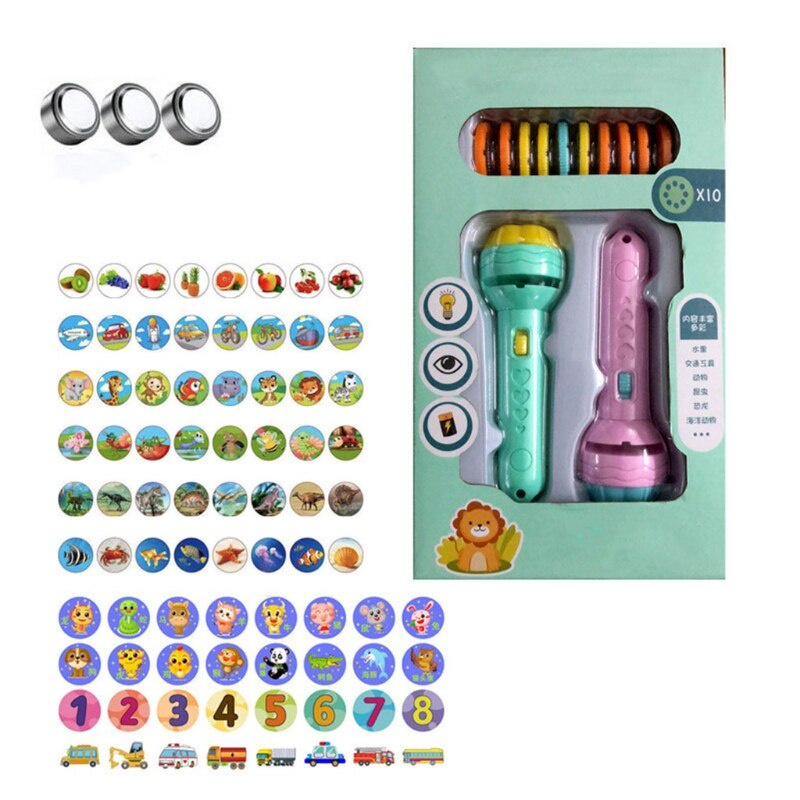Children Fun Projector Flashlight Fairy Tale Animal Fruit Educational ...