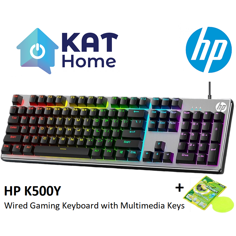 HP K500F / K500Y MEMBRANE USB WIRED GAMING KEYBOARD WITH LED BACKLIGHT ...