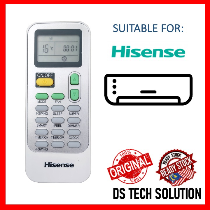 ORIGINAL HISENSE AIRCOND REMOTE CONTROL [M'SIA STOCK] AIR COND AIR ...