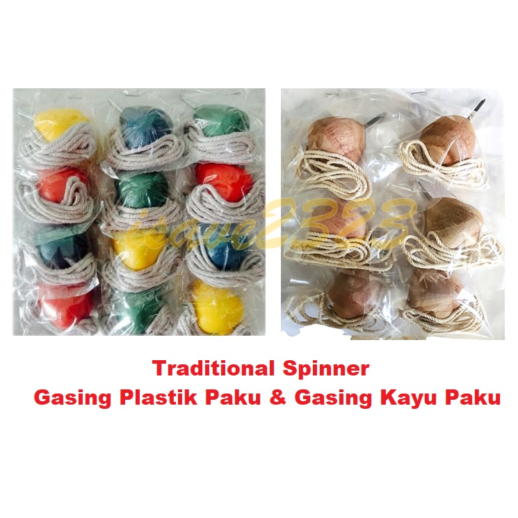 Childhood Game - Gasing Plastik Paku / Gasing Kayu Paku Traditional ...