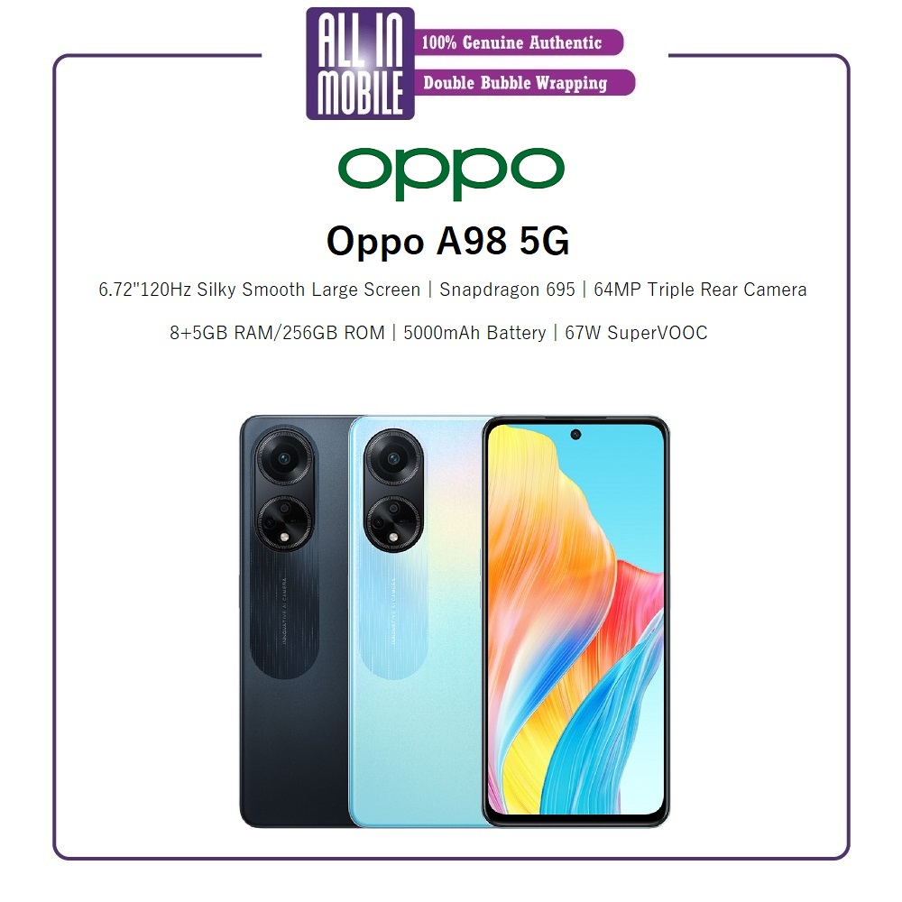 [NEW] Oppo A98 5G (8GB+5GB RAM/256GB ROM | Snapdragon 695 5% | 67W ...