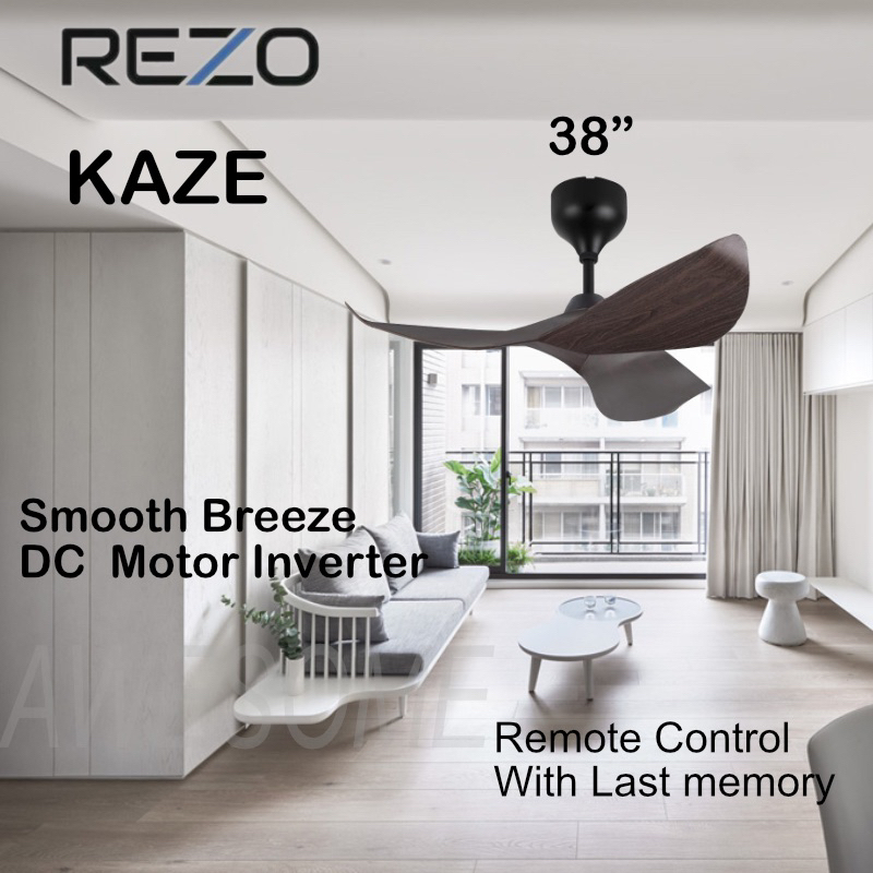 REZO KAZE 52” / 38” inches DC Motor Remote Control Ceiling Fan/ Kipas ...