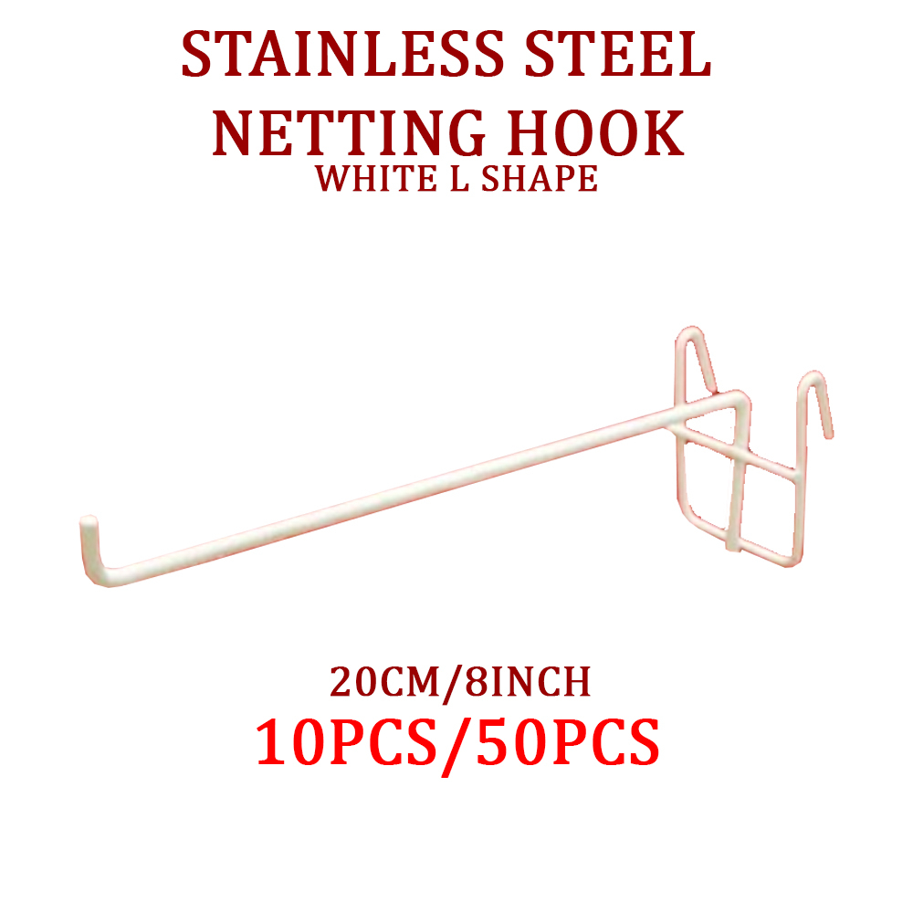 Netting Hook White Color Netting Grid Detail Display Hanging Wire