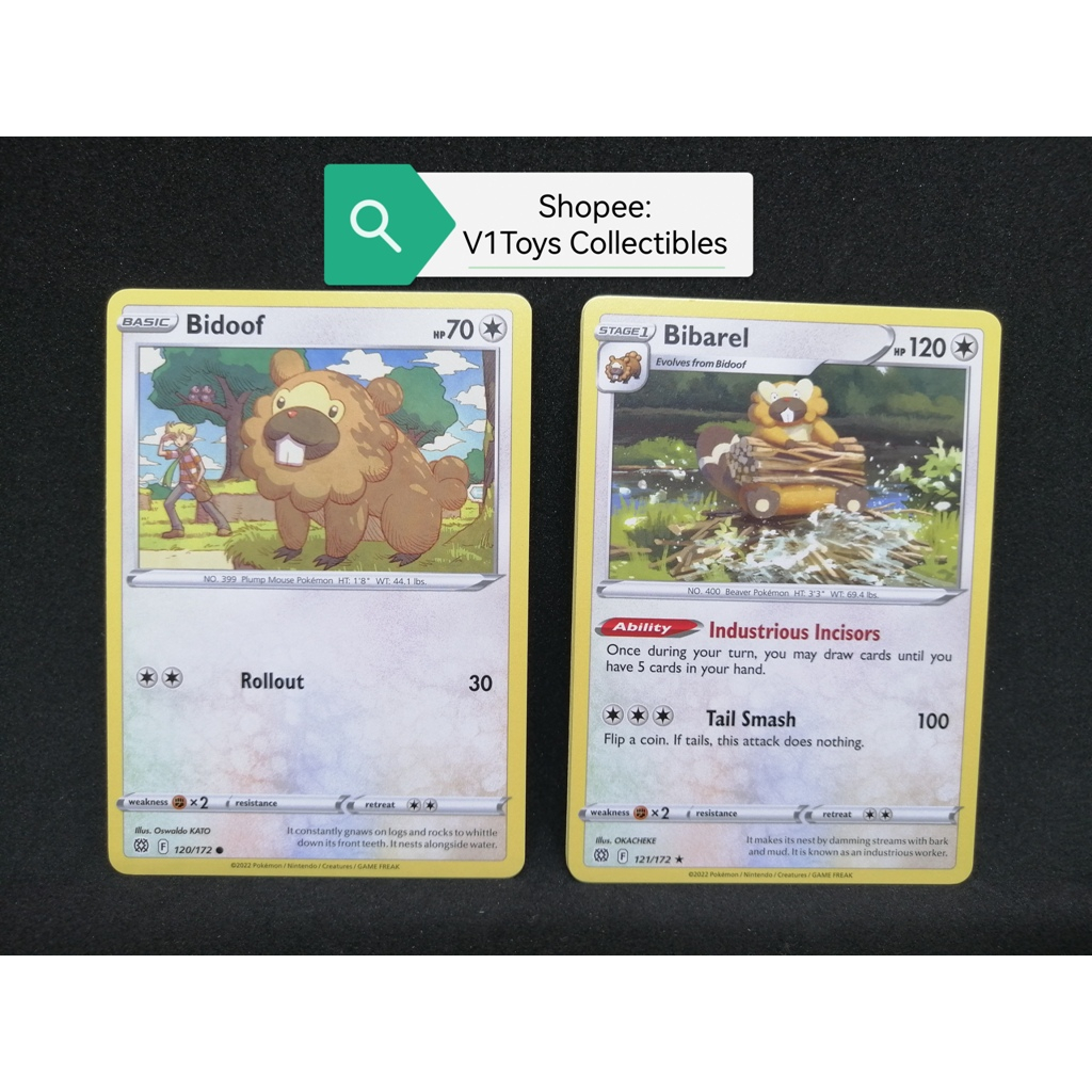 [ReadyStock現貨]PTCG 120/172 Bidoof 121/172 Bibarel Rare(Non Holo) Sword & Shield Brilliant Stars ...