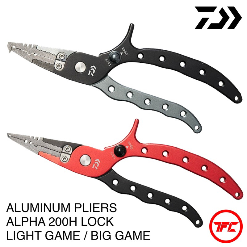 2022 DAIWA Aluminum Pliers Alpha 200H Lock Light Game Big Game Alloy LG BG Saltwater Split Ring ...