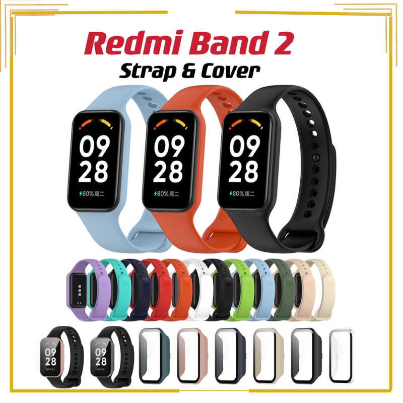 Compatible For REDMI Smart Band 2 Strap , Hard Pc Case With Tempered ...