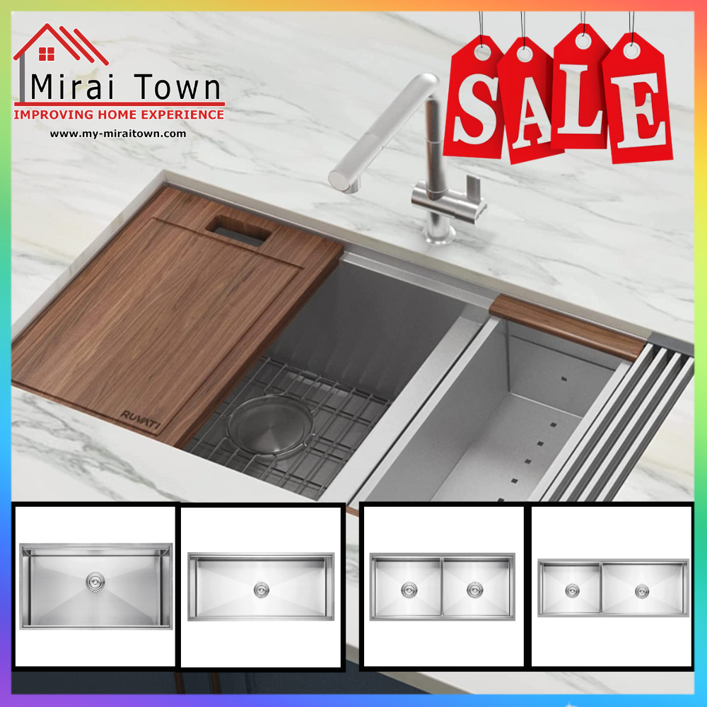 LEVANZO Modern Luxury Kichen Sink 304 Wash Station Stainless Steel ...