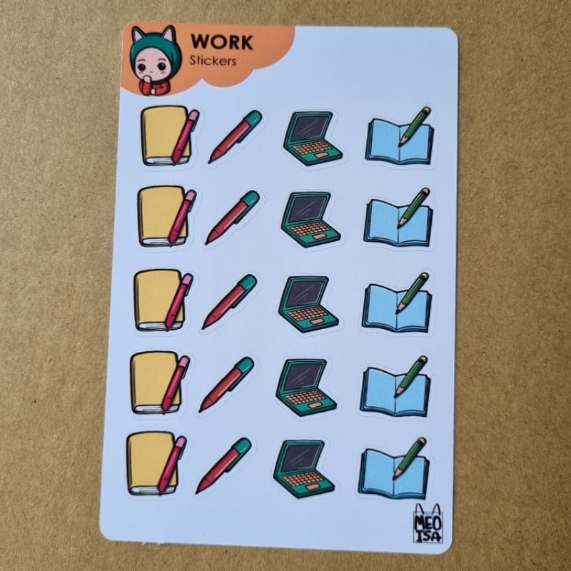 Icon Sticker Sheet (work / homework )| stickers for journal scrapbook ...