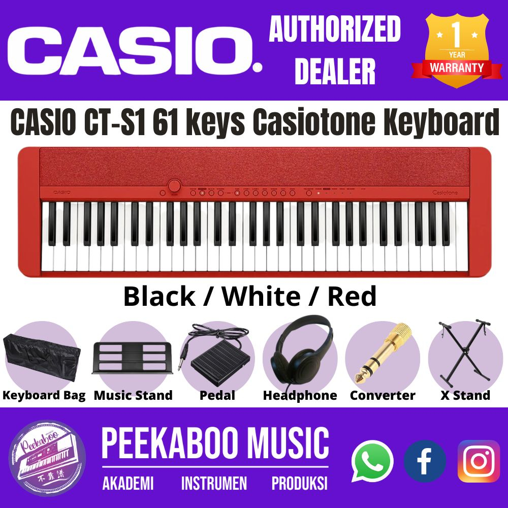 Casio CT-S1 Casiotone 61 Keys Electronic Portable Arranger Keyboard ...