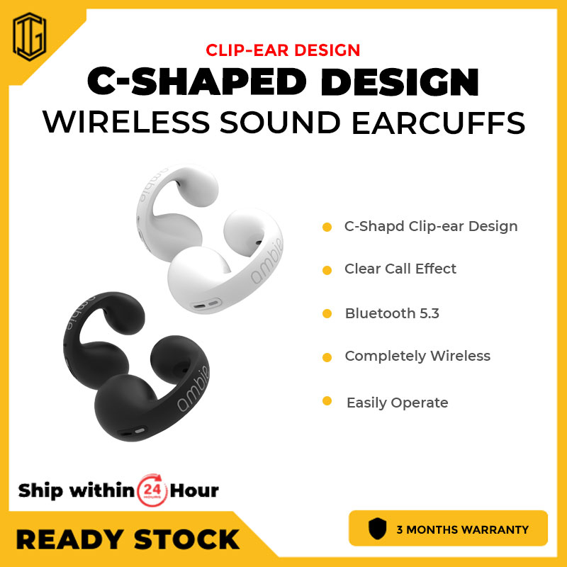C-Shaped Clip Ear Design Wireless Sound Earcuffs Bluetooth 5.3 Clear ...