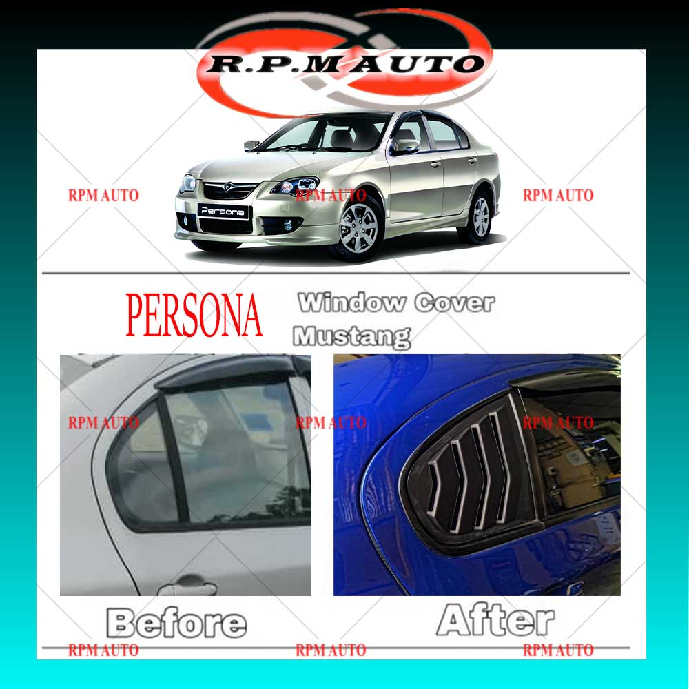persona 2PC Car Rear Side High Quality MUSTANG 3D Shark Window Triangle ...