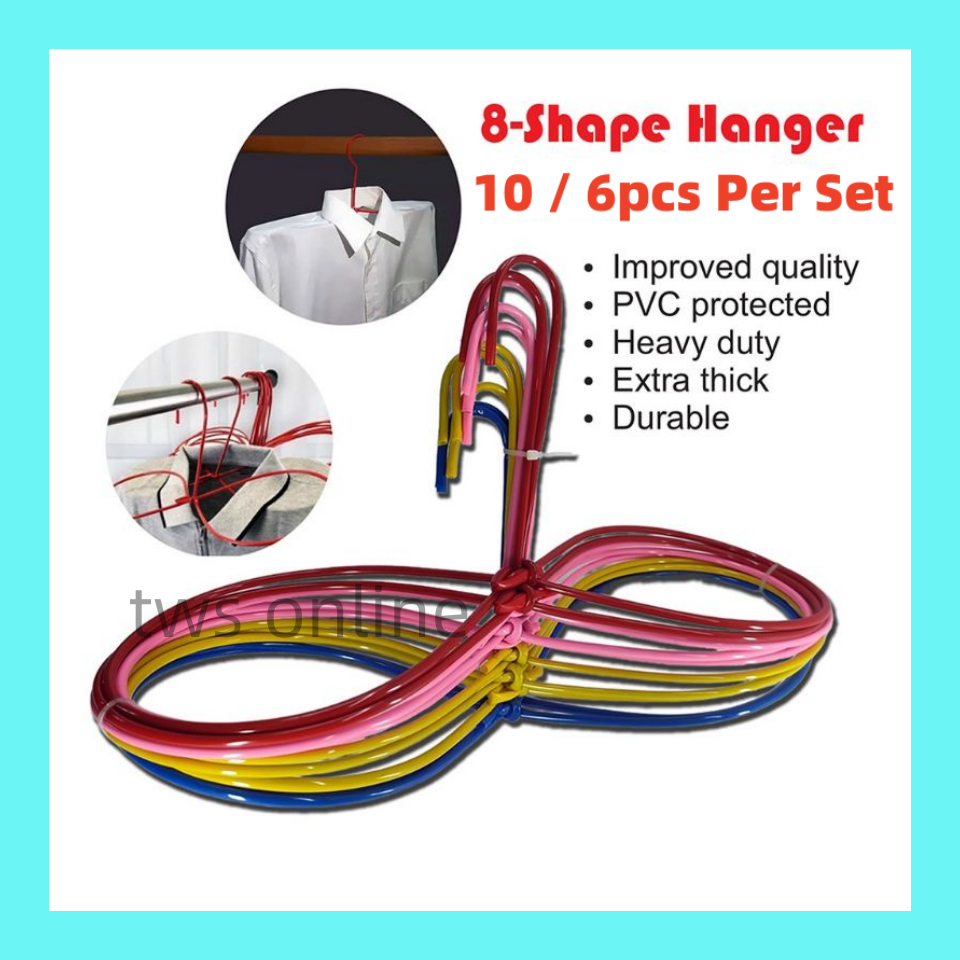 8 Shaped Hanger Round/ PVC WRAP Hanger(6 pcs/10pcs) 8-SHAPED ROUND WIRE ...