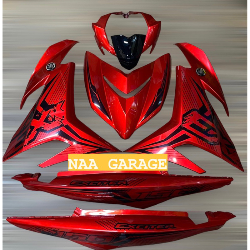 COVERSET EX THAI CANDY RED Y15 V1-V2 FREE AMBLEM LOGO YAMAHA | Shopee ...