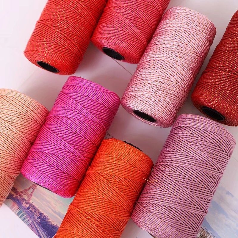 Benang Kait 1.5mm (Mix Gold221-242) Benang Nilon Croched Nylon Yarn ...