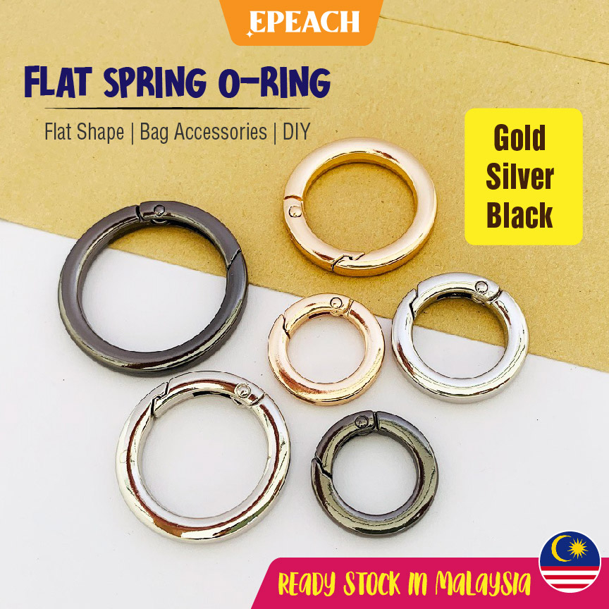 epeach 1pc FLAT Open O Ring Spring Buckle Gantung Kunci O Ring Keyring ...